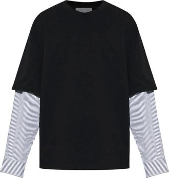 Jil Sander Homme, Tops, Noir, Taille: XL Long Sleeve Black