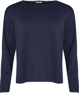 Lind Femme, Pulls, Bleu, Taille: 42 FR Pulls &agrave; col rond