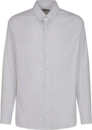 Giorgio Armani Homme, Chemises, Blanc, Taille: 2XL Chemise Slim-fit en Popeline de Coton