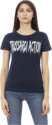 Trussardi Femme, Tops, Bleu, Taille: 36 FR T-shirt décontracté à manches courtes