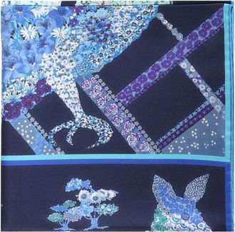 Ferragamo Femme, Accessoires, Bleu, Taille: ONE Size Foulard en soie