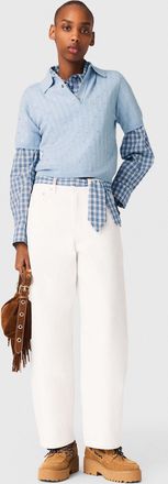 Maje Kurzer Pullover Mit Strass Vorne - Blau - Maje