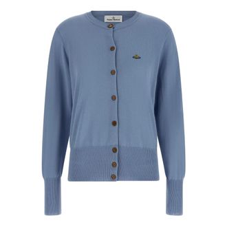 Vivienne Westwood Femme, Pulls, Bleu, Taille: 40 FR Bea Cotton Cardigan