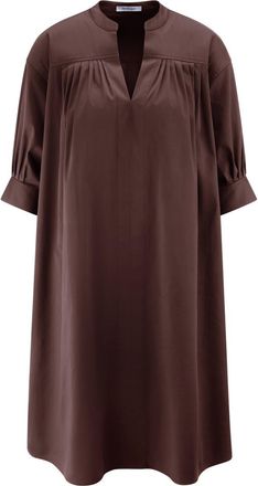 Peter Hahn Kleid überschnittener Schulter Peter Hahn braun