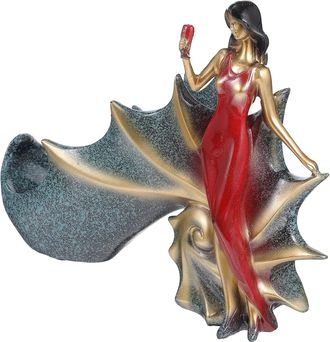 TOPBATHY Kreativer Resin Weinflaschenhalter M&auml;dchenfigur Rot Weinregal Dekorativer Flaschenst&auml;nder f&uuml;r Zuhause Bar Restaurant Tischdekoration Geschenk f&uuml;r Wein