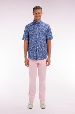 Eden Park Pantalon Chino Sans Plis En Coton Stretch Rose Coupe Droite