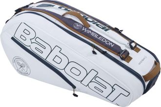 Babolat Racquet Holder Tennis Bag (White/Grey) Pure Schlägerhalter x6 Wimbledon Tennistasche (weiß/grau), Einheitsgröße