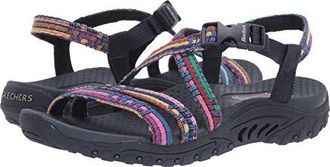 Skechers Womens Reggae-Sew Me-Boho Woven Strappy Slingback Sandal, Navy Blue Multicoloured, 37 EU