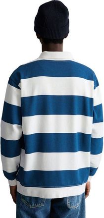 Marc O'Polo Denim Sweatshirt mit Polokragen relaxed fit mit gedrucktem Streifenmuster