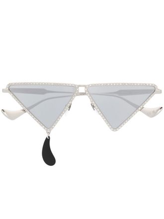 Gucci lunettes de soleil &agrave; monture g&eacute;om&eacute;trique - Argent