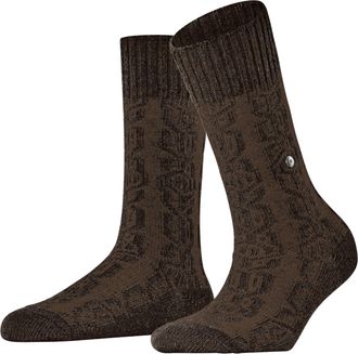 Burlington Damen Socken Rainy Boot W So Wolle Seide gemustert 1 Paar, Braun Autumn Melange 5880, 36-41