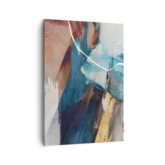 Arttor Bilder auf Leinwand Abstraktion Malen Stück Leinwandbild mit Rahmen 50x70cm Wandbilder Dekoration Wohnzimmer Schlafzimmer Küche Deko Groß Wanddeko Bil