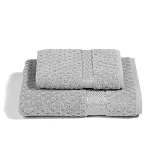 Caleffi Serviette de Bain 2 Pièces en 100% Coton Eponge - 1 Serviette Toilette 50x100 cm + 1 Serviette Visage 40x60 cm, Douce et Ultra Absorbante - Serviettes