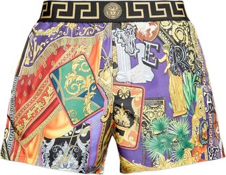 Versace short de bain à bande Greca