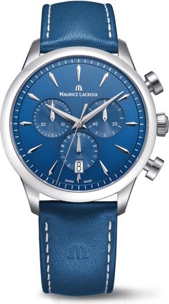 Maurice Lacroix 1975 Quartz Chronograph Blau Lederband 40MM Herrenuhr 751038-SS001-430-4