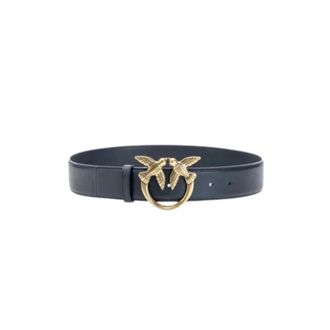 Pinko Pinko, unisex, Accessoires, Bleu, Taille: XS Love Birds ceinture haute en cuir 4cm