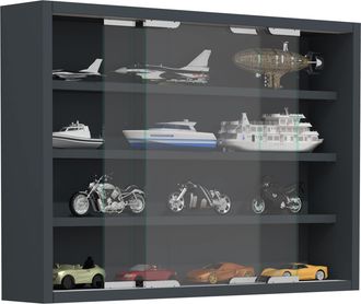 VCM Glasvitrine hängend | Vitrine Glas mit ESG-Sicherheitsglas | Maße: H. 40 x B. 57 x T. 10 cm | Hängevitrine Glas | Modern und platzsparend | Glas Vitri