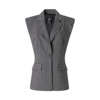 Pinko Pinko, Femme, Vestes, Gris, Taille: 42 FR Gilet Genista