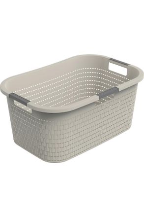 Rotho W&auml;schekorb Country, Cappuccino, Kunststoff, 40 L, 38.9x25.1x58 cm, Blauer Engel, Reach, DIN EN ISO 14001, DIN EN ISO 9001, Made in Switzerland, Trageg