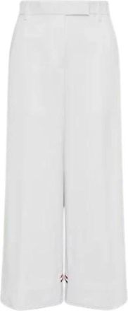 Thom Browne Femme, Pantalons, Blanc, Taille: 38 FR Pantalon Chino &agrave; Passants de Ceinture