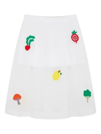 Mira Mikati minijupe à broderies - Blanc