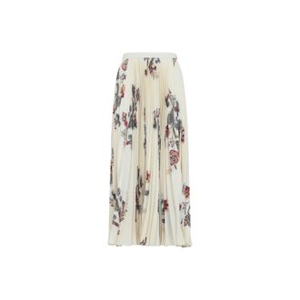 Etro Femme, Jupes, Blanc, Taille: 36 FR Jupe Pliss&eacute;e Sable avec Imprim&eacute;