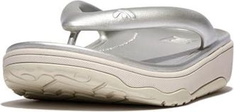 FitFlop Femme Relieff Metallic Recovery Sandales dorteils, Argent&eacute;, 38 EU