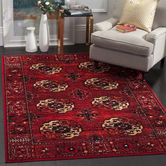 Safavieh Traditionell Teppich f&uuml;r Wohnzimmer, Esszimmer, Schlafzimmer - Persian Collection, Kurzer Flor, Rot und Multi, 122 X 183 cm
