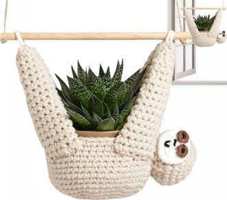 Generic Kleiderbügel für Faultiere - Geschenk zum Häkeln für Faultiere, Wand-Blumentopf für Tiere | Natürliches -Geschenktopf, Haken mit CINT