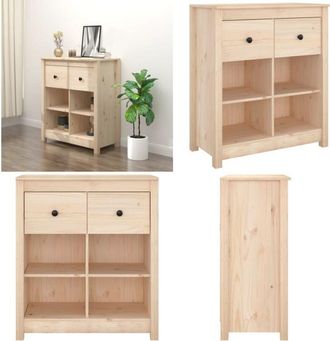 vidaXL Sideboard 70x35x80 cm Massivholz Kiefer - Sideboard - Holz Sideboard - Massiver Kiefernschalter - Wohnzimmer M&ouml;bel - Schreibtisch - Home & Living