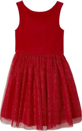 Vertbaudet Minikleid Mädchen Weihnachtskleid aus Samt und Tüll