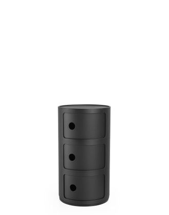 Kartell Componibili Recycled, Container 3-fächer, Matt-schwarz