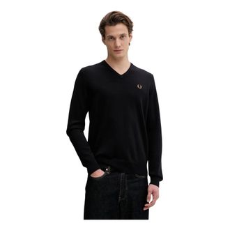Fred Perry Homme, Pulls, Bleu, Taille: M V-neck Tricots