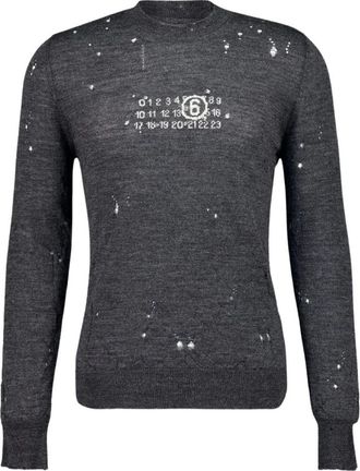 Maison Margiela Femme, Pulls, Gris, Taille: 42 FR Pulls &agrave; col rond