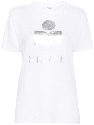 Isabel Marant t-shirt Zewel en lin à logo imprimé - Blanc
