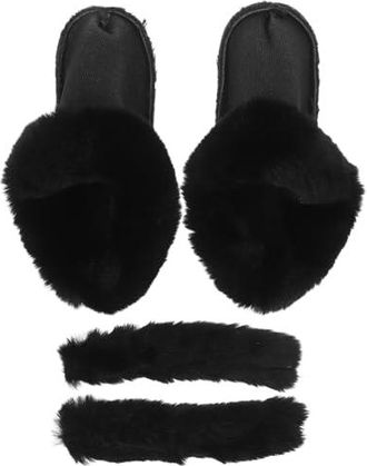 BESPORTBLE FOMIYES Semelles Int&eacute;rieures Amovibles en Peluche Douce pour Sabots et Chaussures Creuses Doublures Chaudes et &Eacute;paisses Noires Taille 42-43 Isolation 