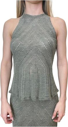 Twinset Femme, Tops, Vert, Taille: 38 FR Twin-set Top