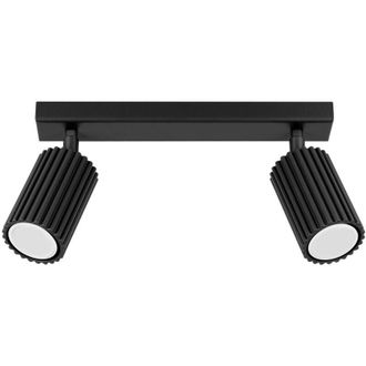 Licht-Erlebnisse Licht-erlebnisse - Spot Aluminium GU10 verstellbar Schwarz 2-flammig l&auml;nglich Modern Strahler