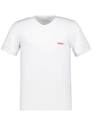 HUGO BOSS Herren T-Shirts wei&szlig; Reine Baumwolle unifarben