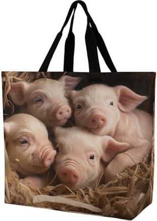 Generic Les Quatre Petits Cochons Sac A Main Femmes L&eacute;ger Tote Bag Pliable Sac Cabas Pour Travail Plage Shopping