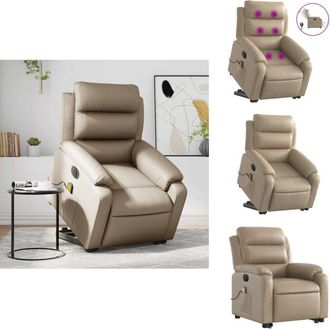 vidaXL Massagesessel mit Aufstehhilfe Elektrisch Cappuccino Kunstleder - Massagesessel Mit Aufstehhilfe - Massagesessel - Relaxsessel - Sessel