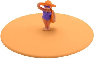 Lurch 210846 Mein Deckel Beach Girls Theresa Tasche, Glasabdeckung aus BPA-freiem Premium-Platin-Silikon, Ø 10,5cm, Orange