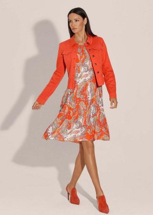 Madeleine Midikleid Stilvolles Faltenkleid mit Paisley-Muster Freizeitkleid mit Rundhals, Plisseefalten und Halbarm