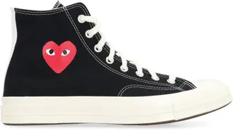 Comme Des Gar&ccedil;ons Mens Converse X Comme Des Gar&ccedil;ons Play Chuck 70 High-Top Sneakers Black Cotton Trainers