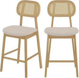 Rendez-Vous D&eacute;co Rendez-vous D&eacute;co - Lot de 2 chaises pour &icirc;lot central 64,5 cm en tissu beige - maria