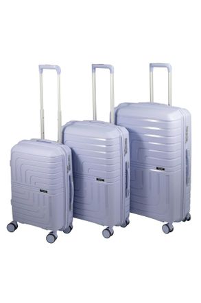 Novel Reisekofferset, Lila, Metall, Kunststoff, Textil, 3-teilig, Zahlenschloss, h&ouml;henverstellbarer Teleskopgriff, 360&deg;-Rollensystem, Tragehenkel, Netzfach,