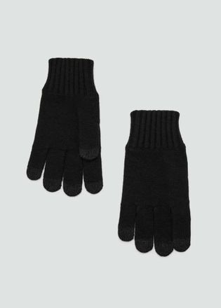 Mango Gants en maille noir - Homme - Taille unique - MANGO MAN