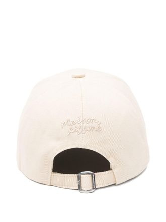 Maison Kitsun&eacute; Fox Head Embroidered Baseball Cap - Ivory