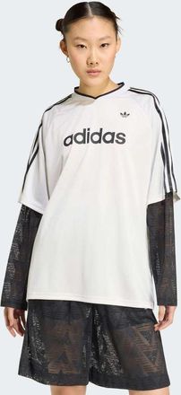 adidas Originals Maillot &agrave; manches longues avec d&eacute;tails en dentelle - Blanc nuage