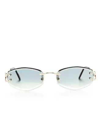 Cartier CT0467S Rimless Gradient Lens Sunglasses - Blue